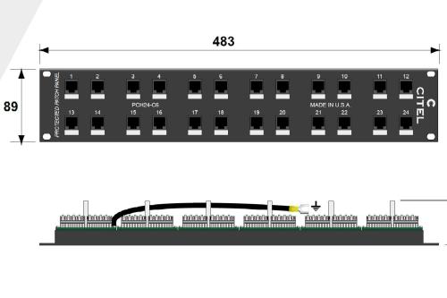 PCH24-PoE-A Patch Panel Chống Sét 24 port PoE Cho Camera Switch